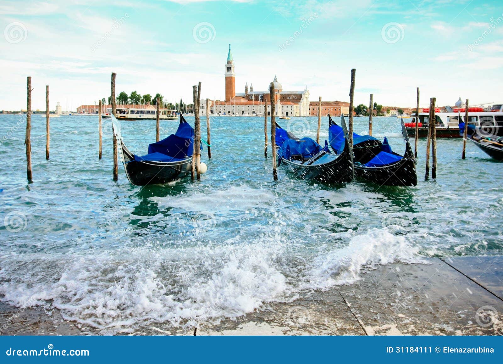 Venice sinking and flooded stock image. Image of spray - 31184111