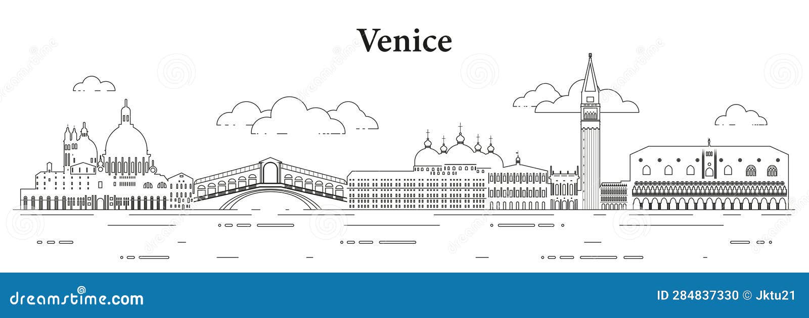 Venice Cityscape Line Art Vector Illustration Stock Vector ...