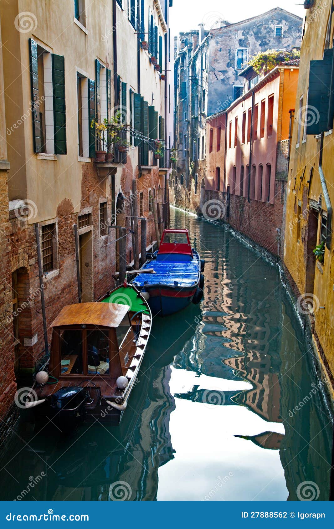 Venice street stock photo. Image of cityscape, boat, landmark - 27888562