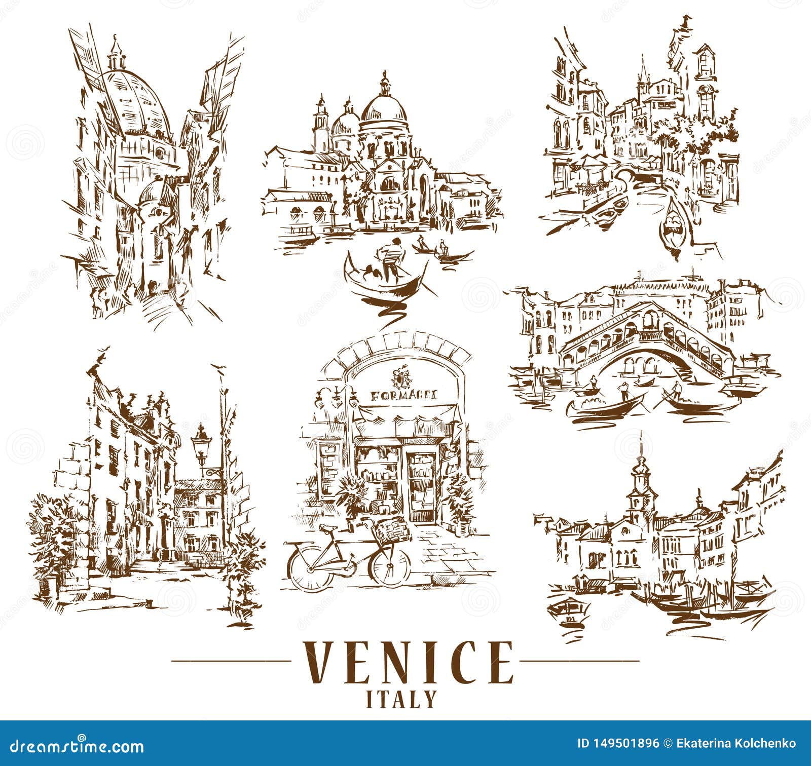 Venice vector illustraton stock vector. Illustration of isolated ...