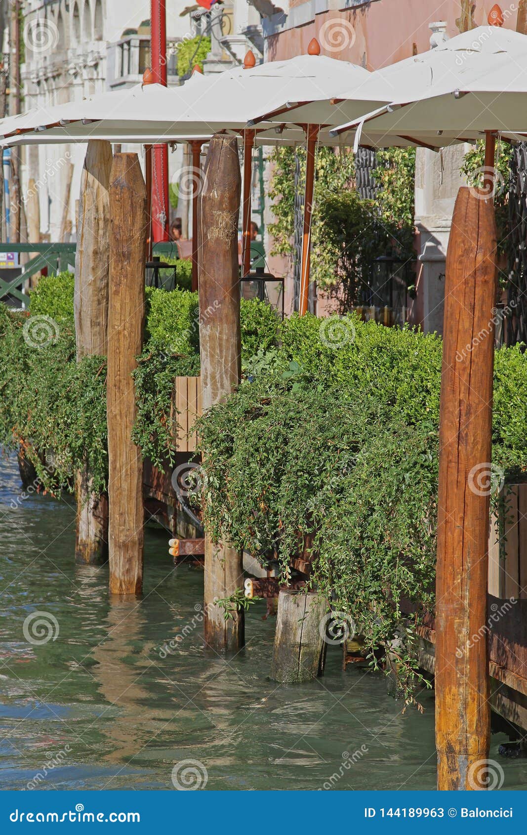 Venice Wooden Pillars stock image. Image of water, sunny - 144189963