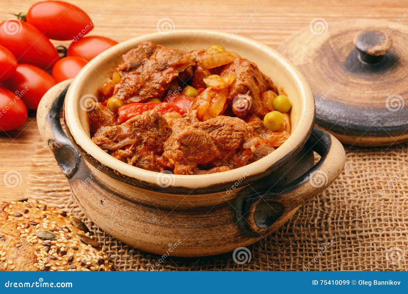 Venison Goulash on Brown Wooden Background. Stock Image - Image of deer ...