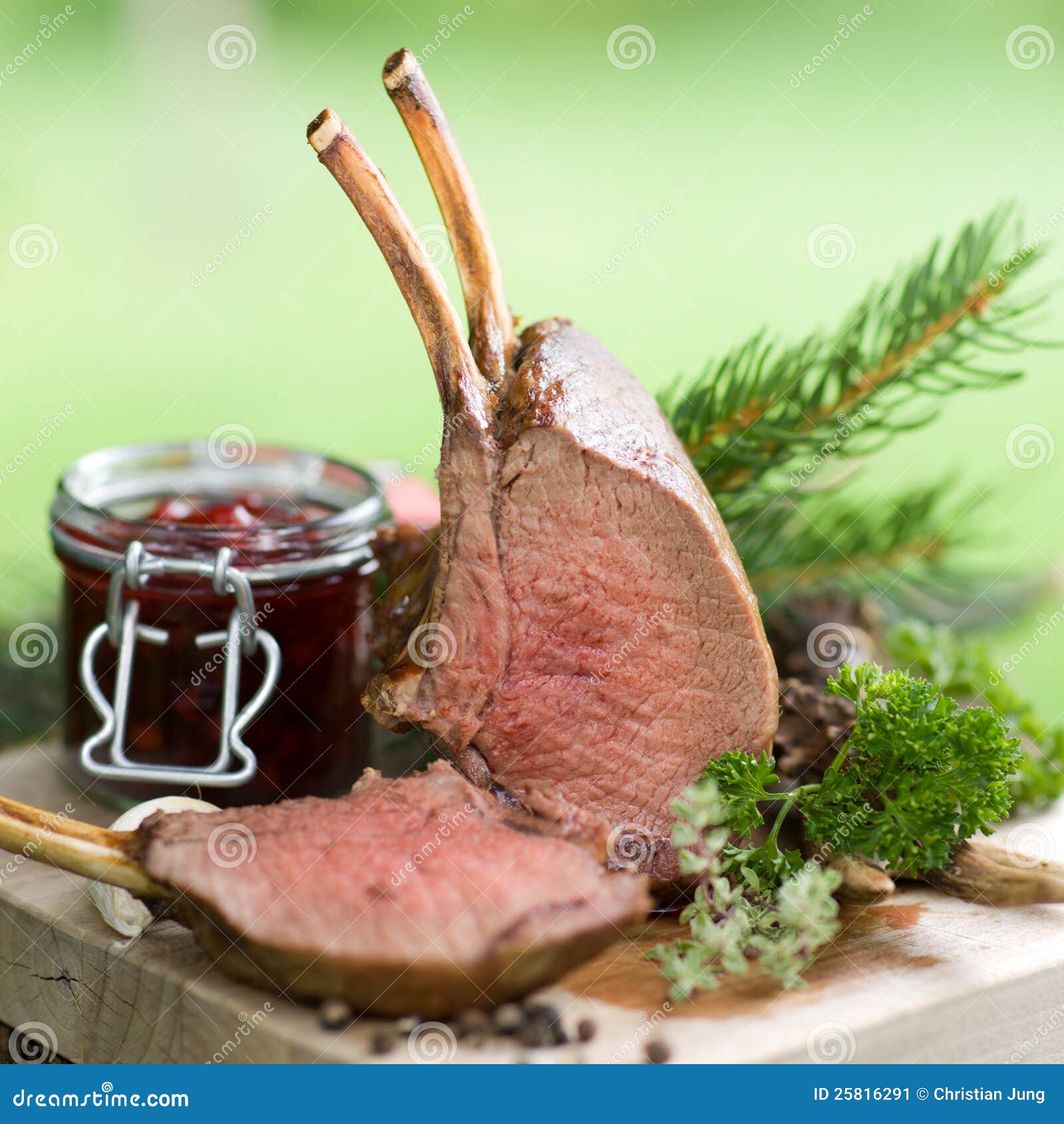 Venison rack stock image. Image of hunter, meat, cranberry - 25816291
