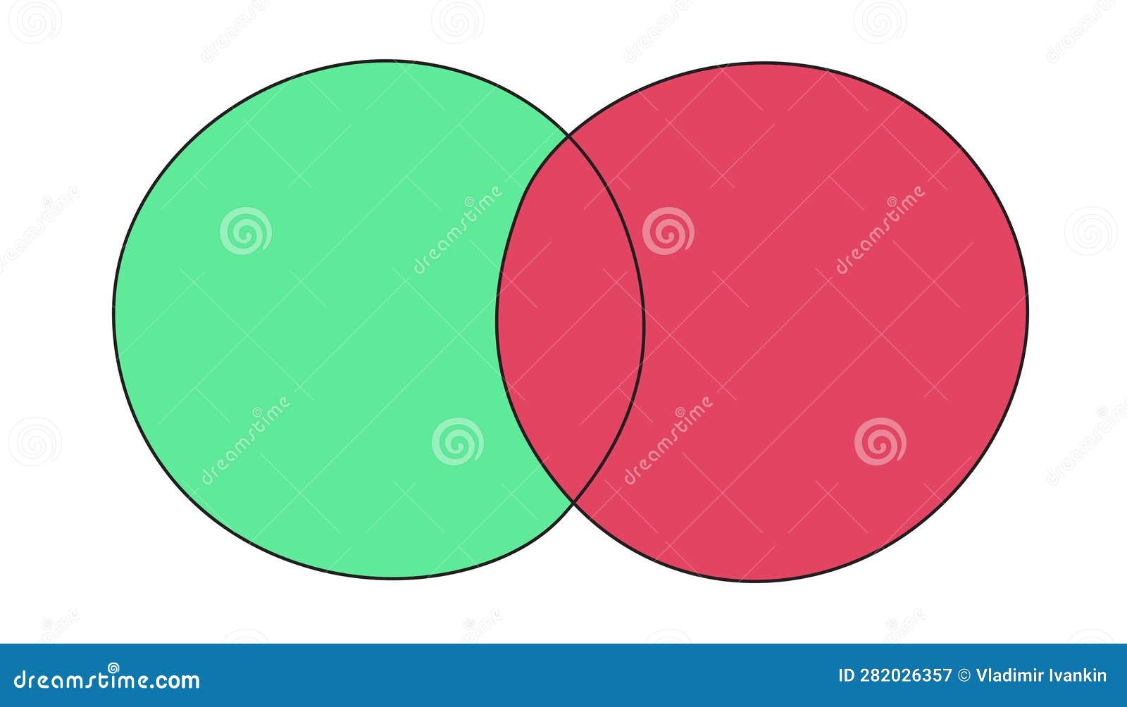 Venn Diagram Chart Vector Template Two Circle Stock Vector ...