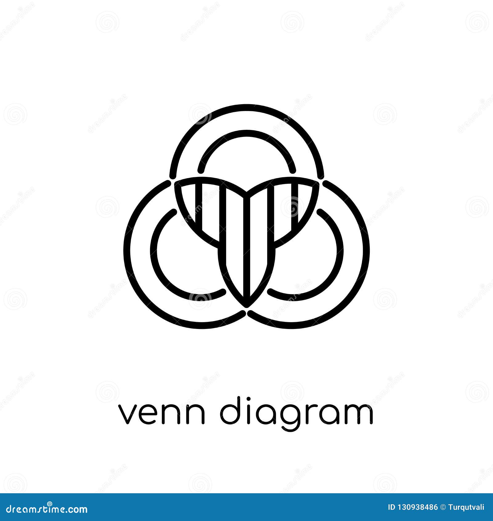 Venn Diagram Icon. Trendy Modern Flat Linear Vector Venn Diagram Stock ...