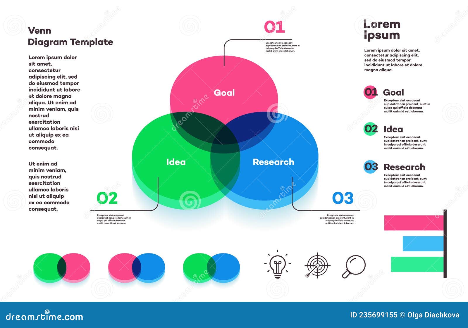 Infographic Venn Diagram 3 Overlapping Circles. Data Visualization ... Infographic Venn Diagram 3 Overlapping Circles. Data Visualization ...
