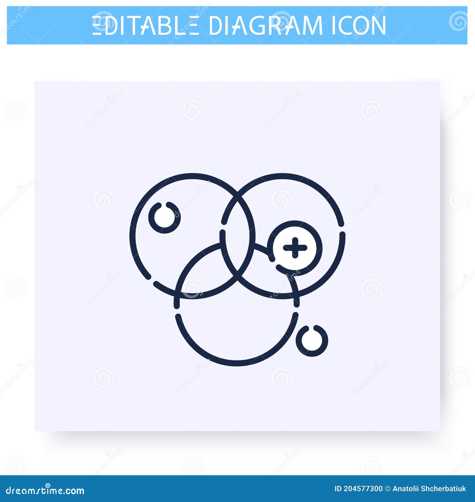 Linear Venn Diagram Icon From Analytics Outline Collection. Thin Line ...