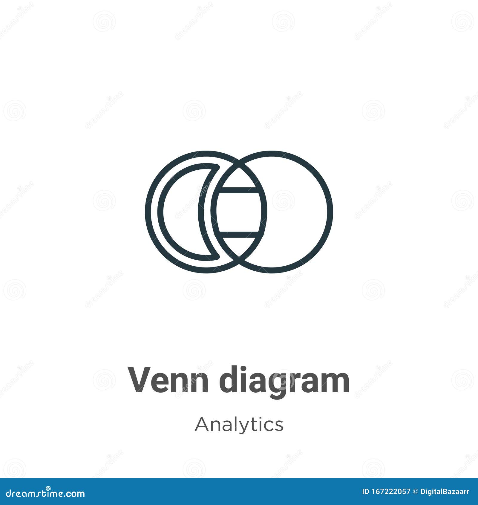 Venn Diagram Outline Vector Icon. Thin Line Black Venn Diagram Icon ...