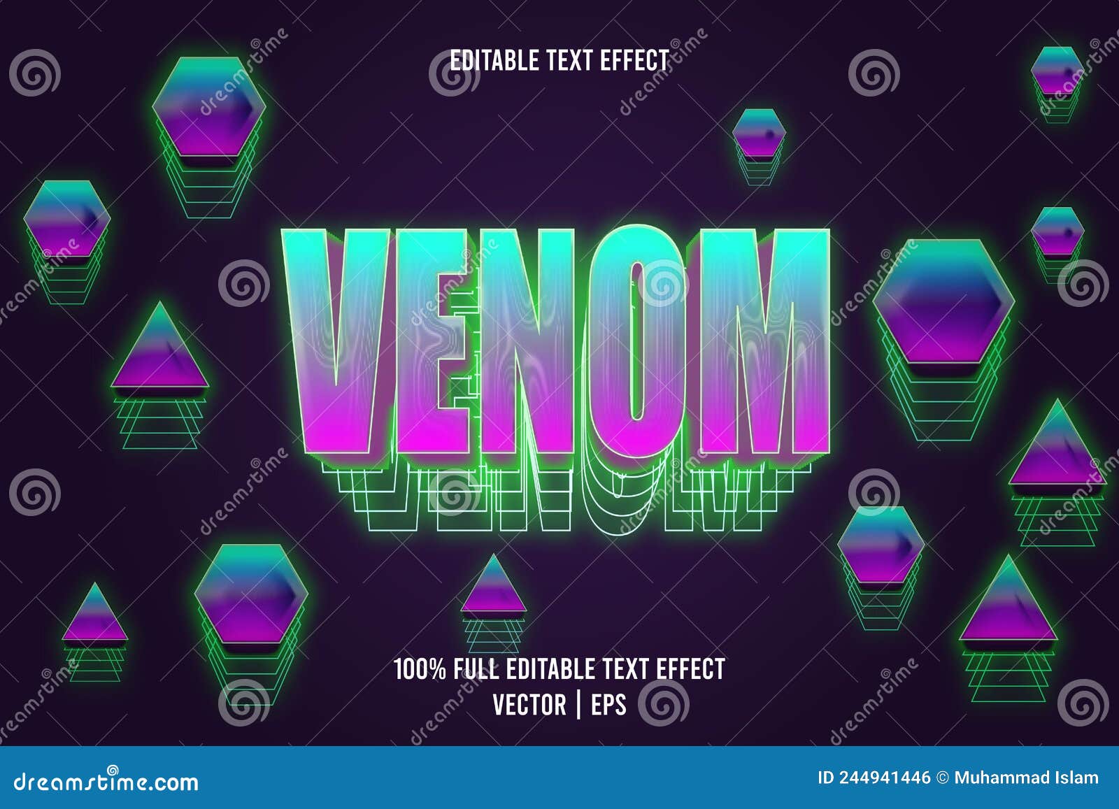 Venom Green Stream Overlay Design Vector Illustration | CartoonDealer ...