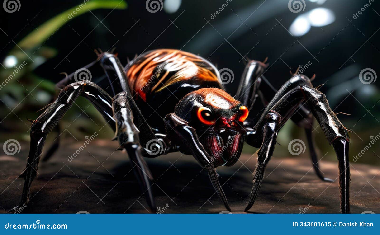 A Venomous Spider with Its Fangs Exposed Crawling Stock Illustration ...