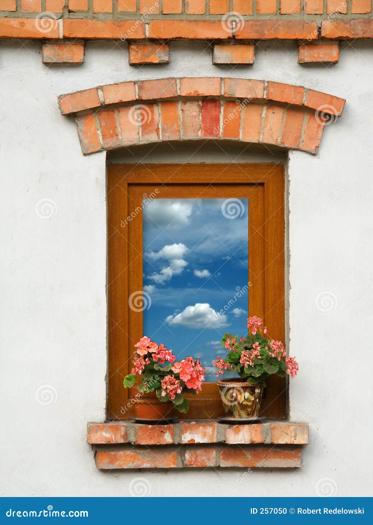 Venster stock foto. Image of venster, tuin, flora, gordijn - 257050