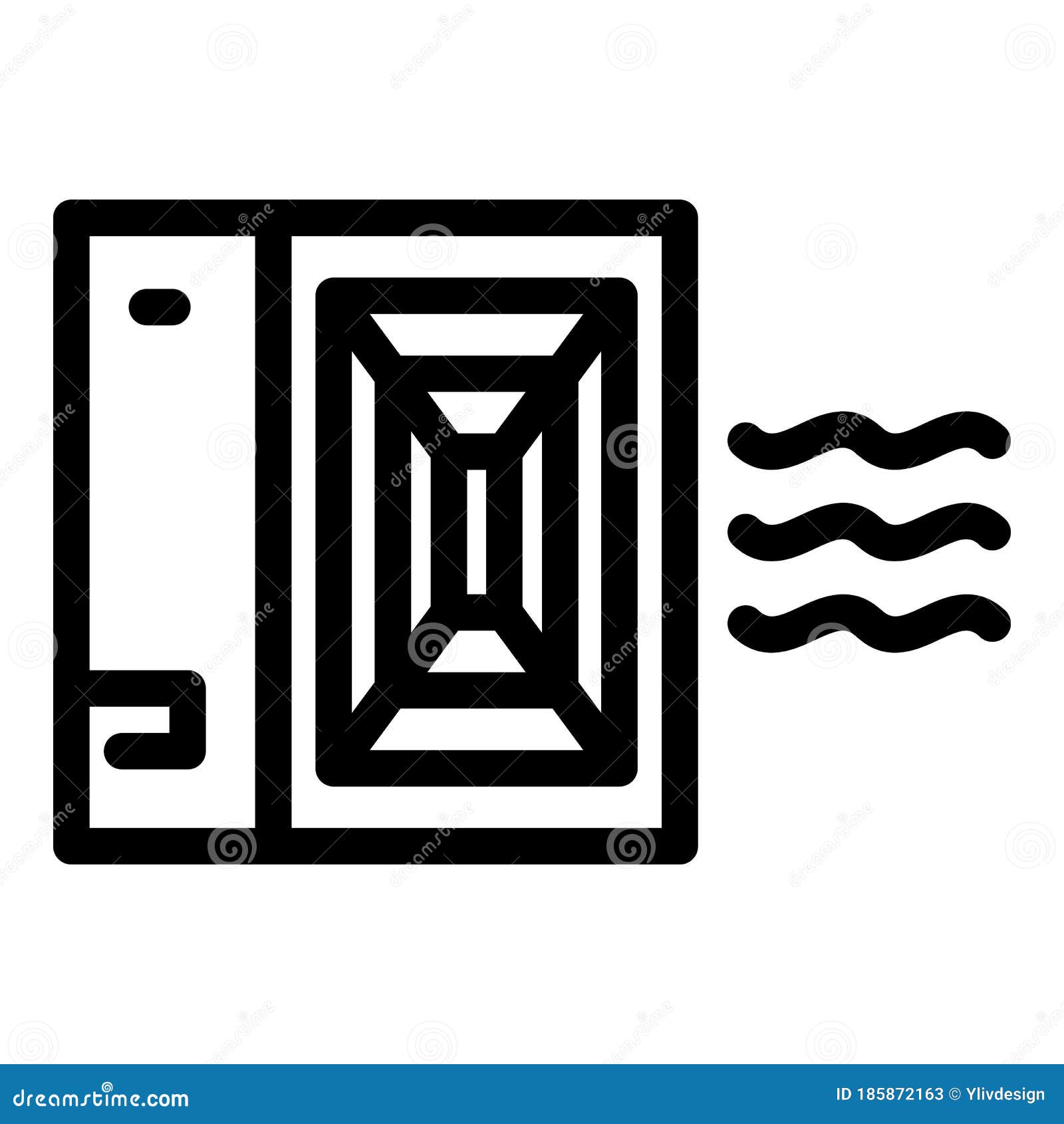 Vent Air Circulation Icon, Outline Style Stock Vector - Illustration of ...