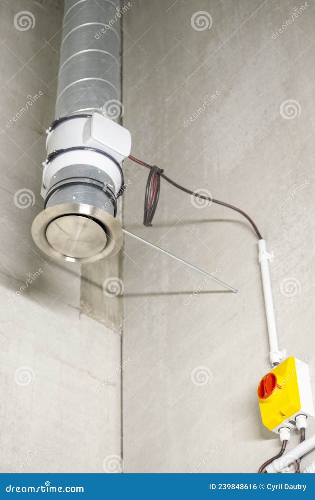 Vent and Galvanized Steel Pipe Stock Photo - Image of steel, warehouse ...