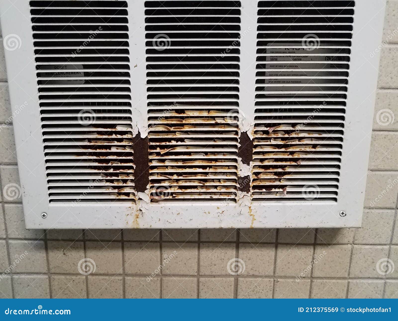 Vent or Heater with Rust or Corrosion Stock Image - Image of heater ...