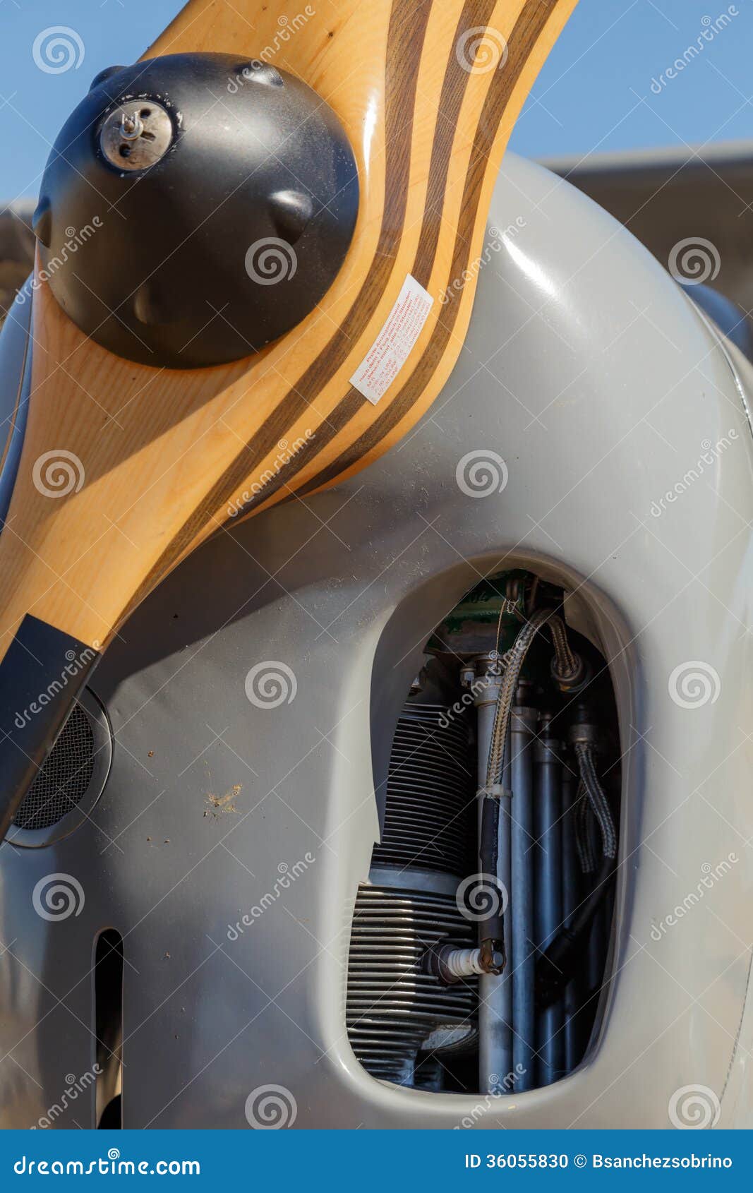 Vent an Old Airplane Engine and Propeller Partial Stock Photo - Image ...