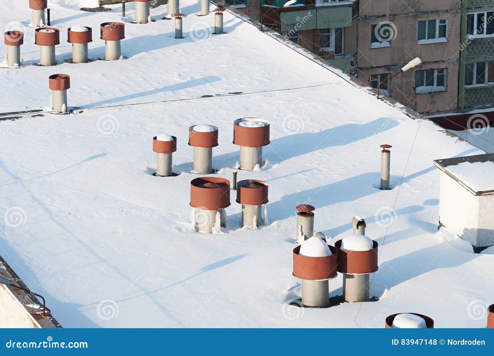 Vent pipes on the roof. stock photo. Image of architecture - 83947148