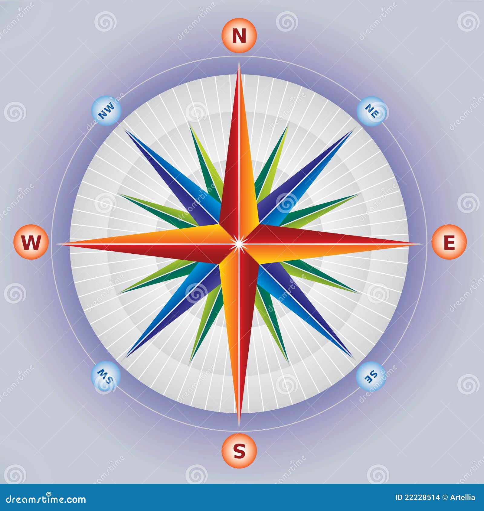 Vent Rose/compas Dans Des Couleurs Multiples Illustration de Vecteur ...