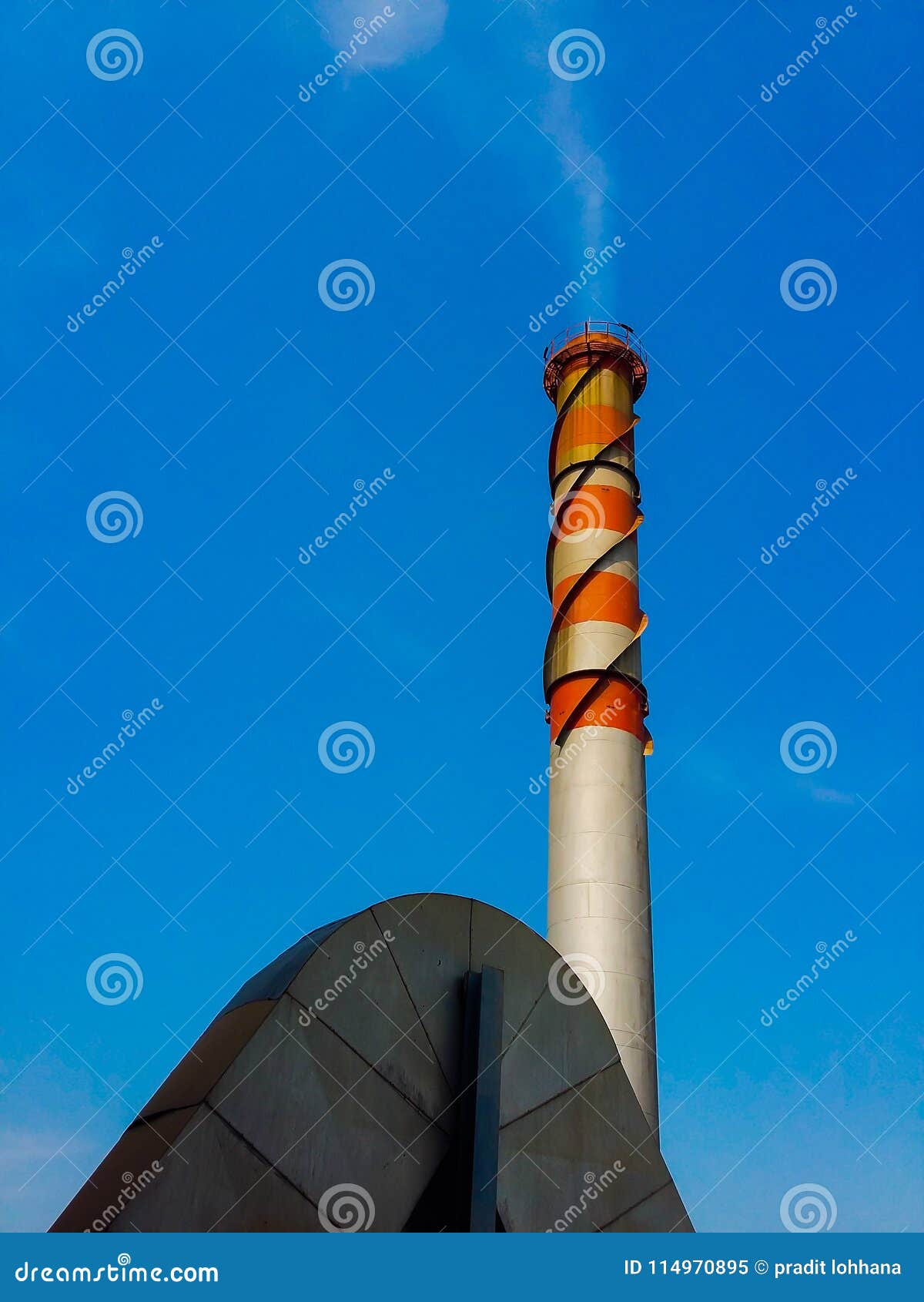 Vent Stack Red and White Color Blue Sky Stock Image - Image of concrete ...