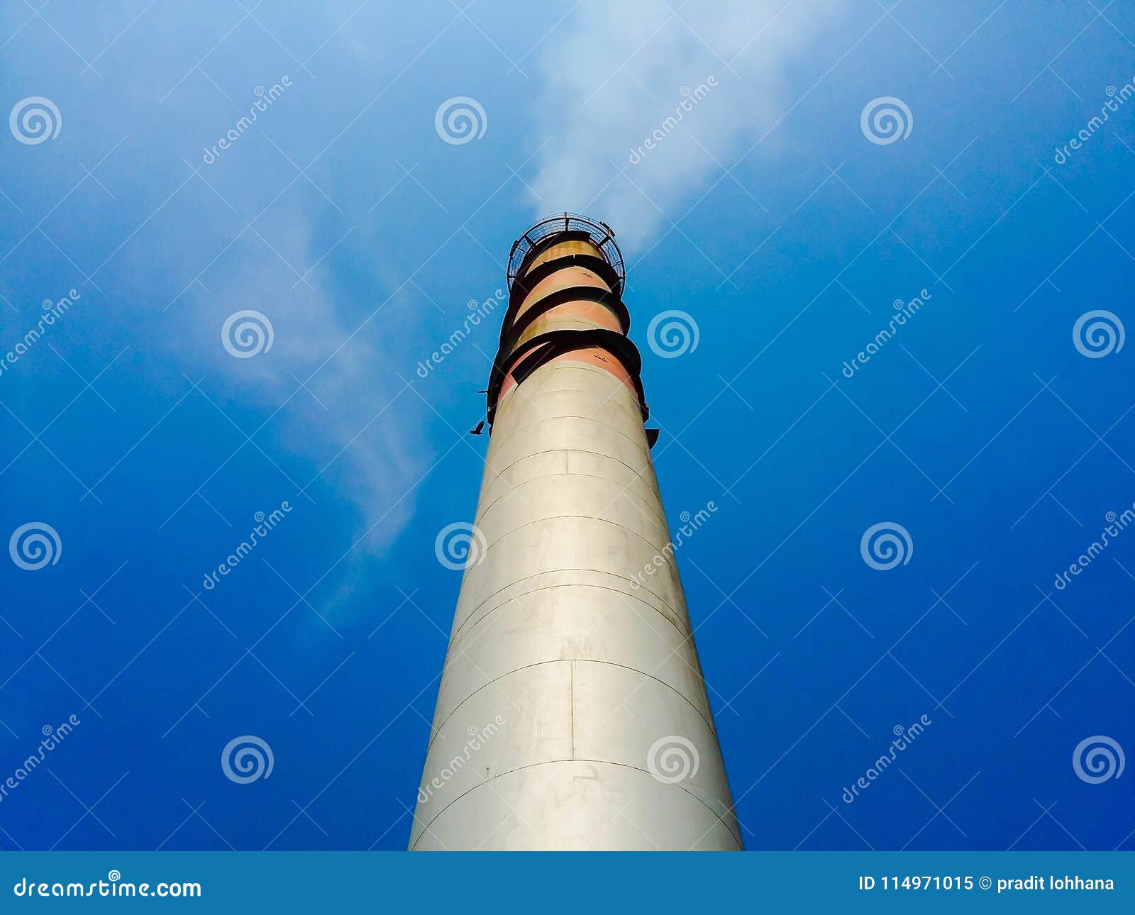 Vent Stack Red and White Color Blue Sky Stock Image - Image of ancient ...