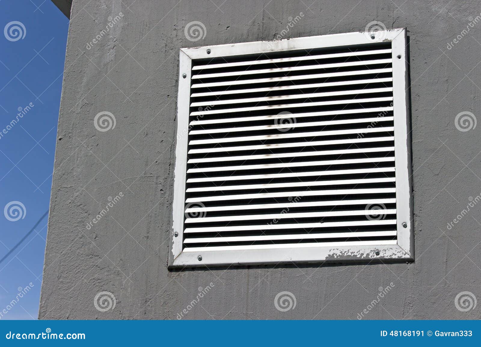 Vent Window on Gray Concrete Wall Stock Image - Image of concrete ...
