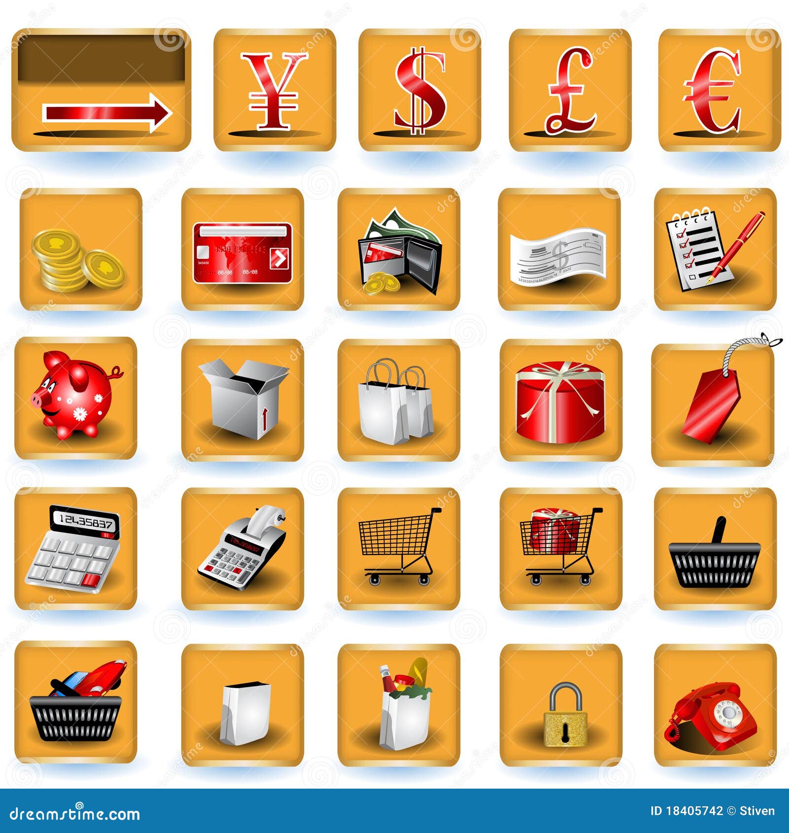 Venta de iconos ilustración del vector. Ilustración de objetos - 18405742