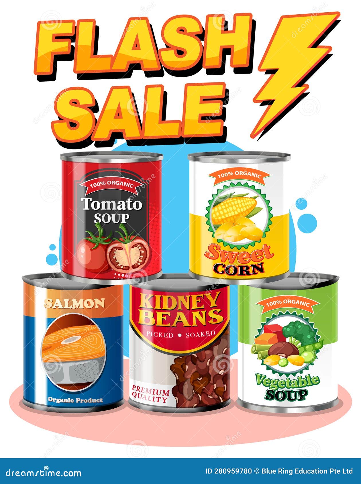 Venta En Flash De Comida En Lata Ilustración del Vector - Ilustración ...