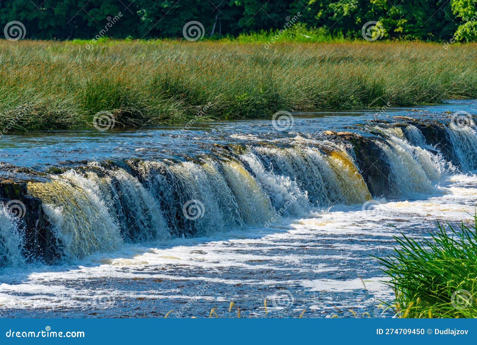 Venta Waterfall at Latvian Village Kuldiga Stock Photo - Image of ...