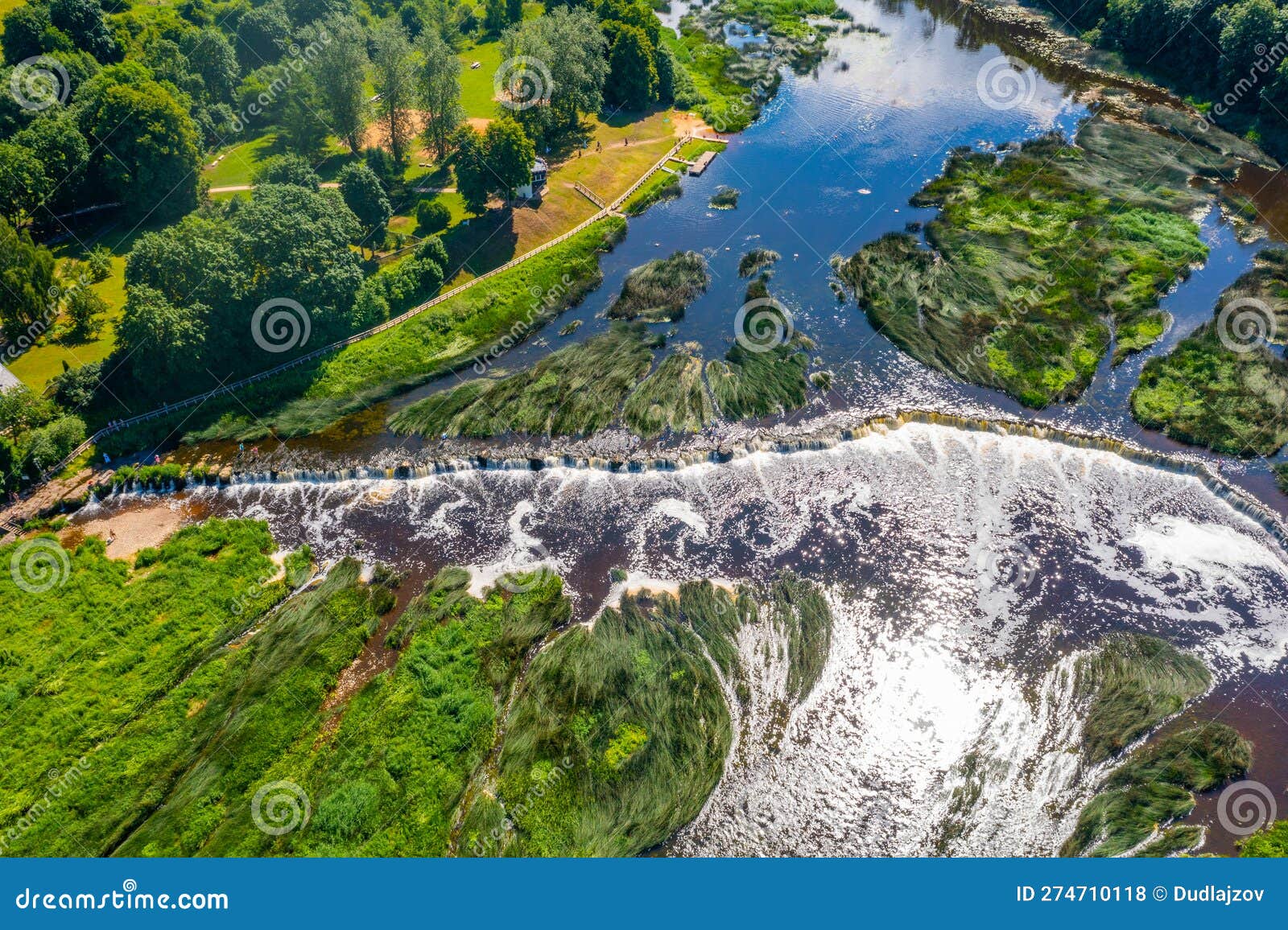 Venta Waterfall at Latvian Village Kuldiga Stock Photo - Image of ...