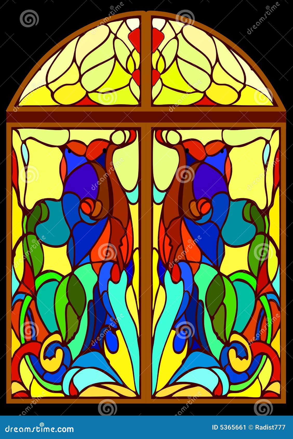 Ventana De Cristal De Colores Ilustración del Vector - Ilustración de ...