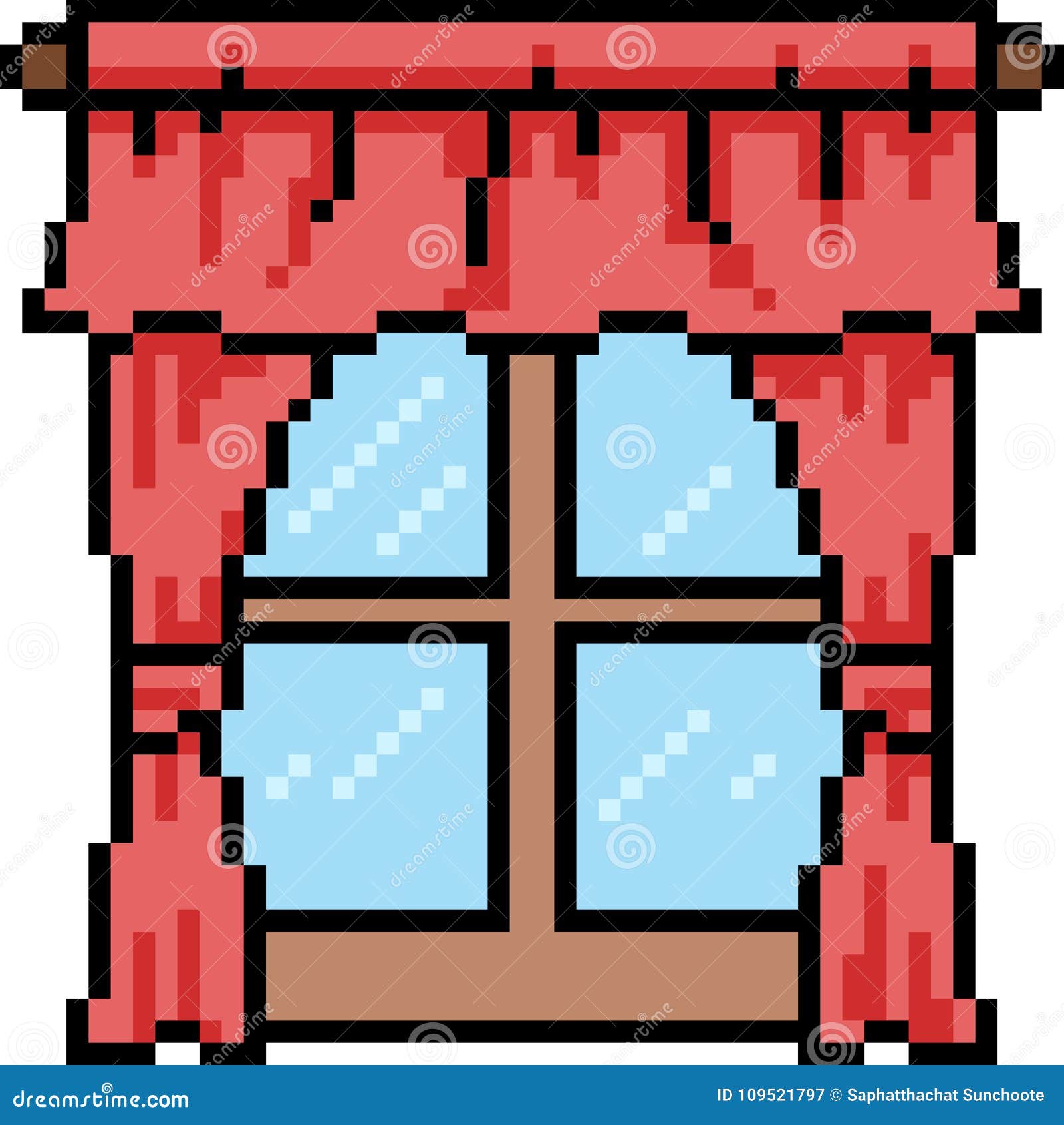 Ventana Del Arte Del Pixel Del Vector Ilustración del Vector ...