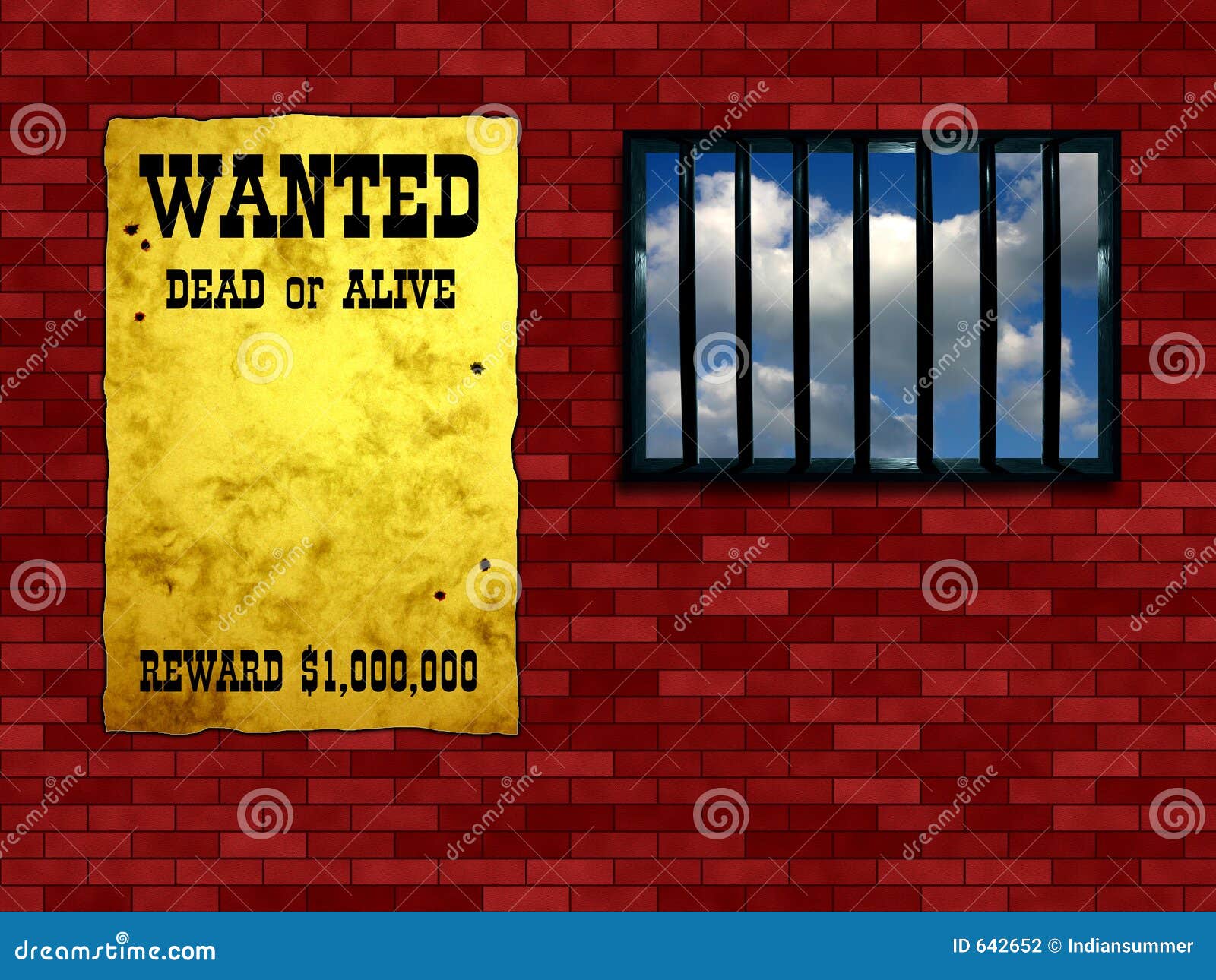 Ventana Enrejada De La Prisión Stock de ilustración - Ilustración de ...