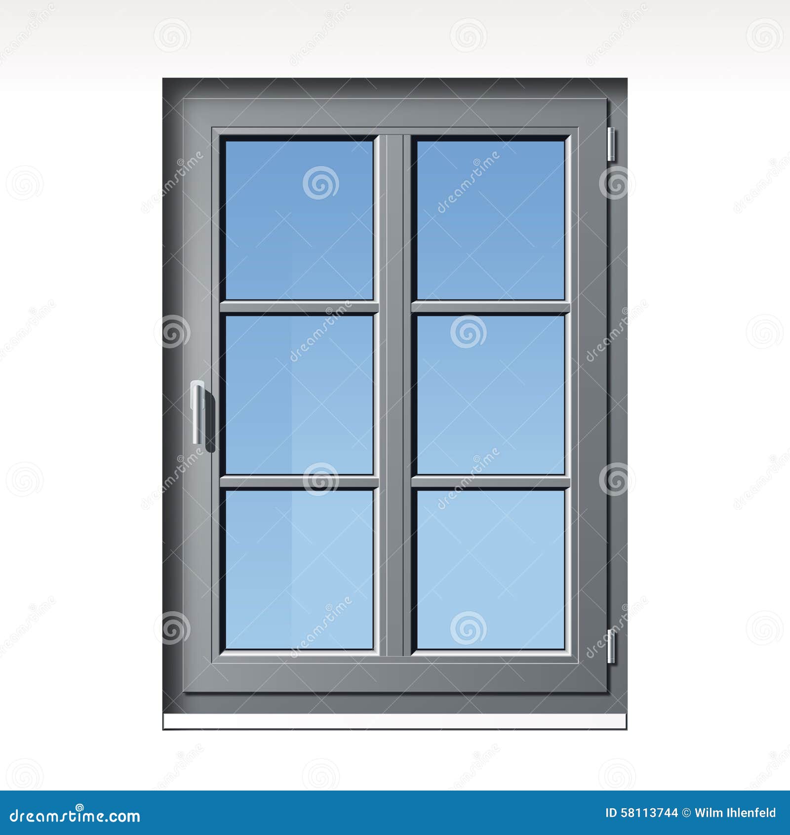 Ventana gris del vector ilustración del vector. Ilustración de maneta ...