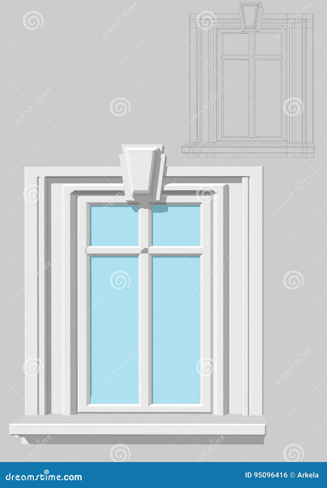 Ventana rectangular ilustración del vector. Ilustración de cierre ...