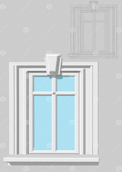 Ventana rectangular ilustración del vector. Ilustración de cierre ...