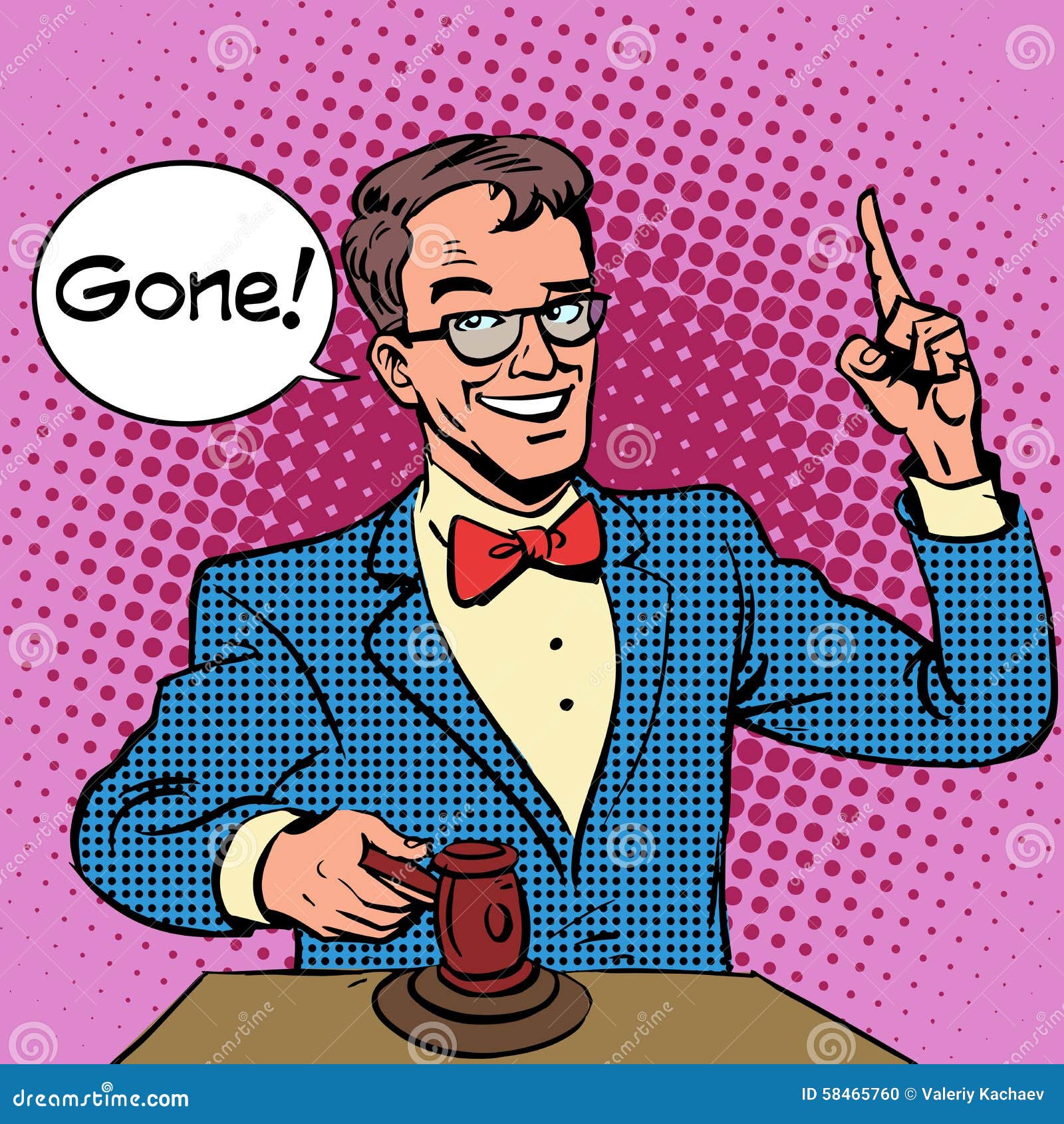 Ventas Del Subastador De La Subasta Ilustración del Vector ...