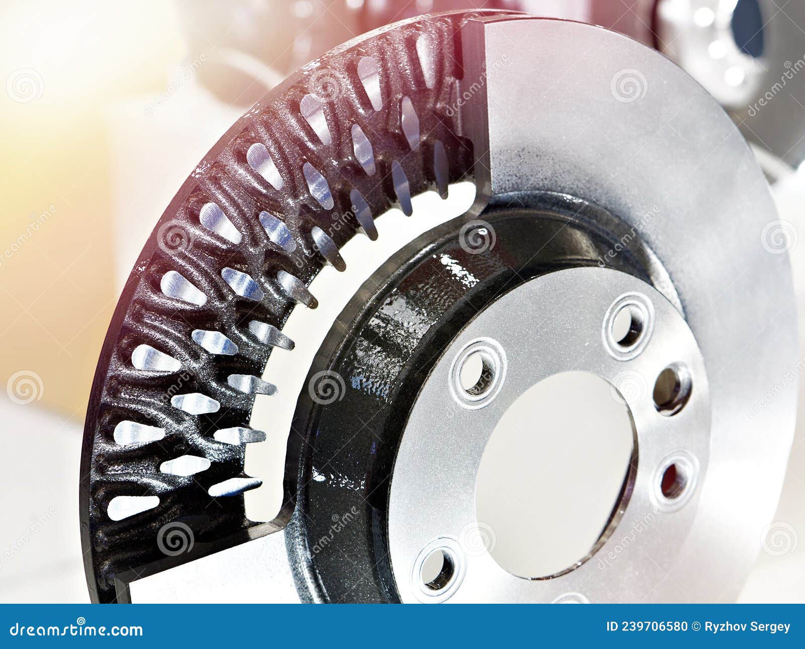 Vented brake disk stock photo. Image of front, silver - 239706580