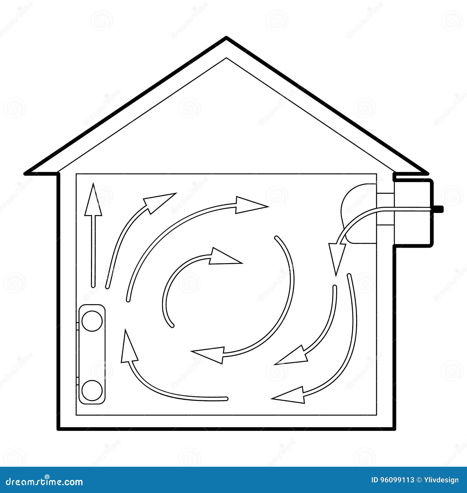 Ventilated Home Icon, Outline Style Stock Vector - Illustration of ...