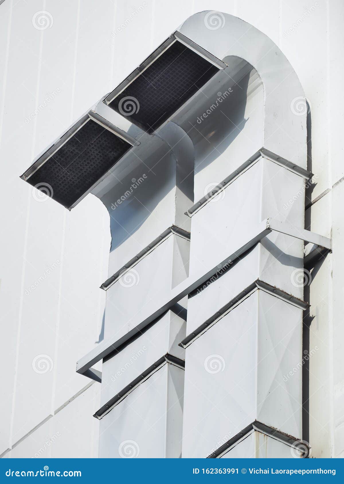Ventilation and Air Conditioning Pipe Installed Outside the Building ...