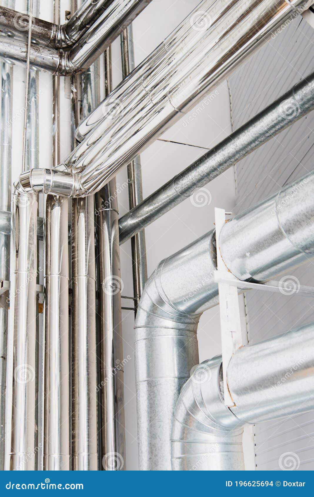 Ventilation and Air Conditioning Pipe System Stock Photo - Image of ...