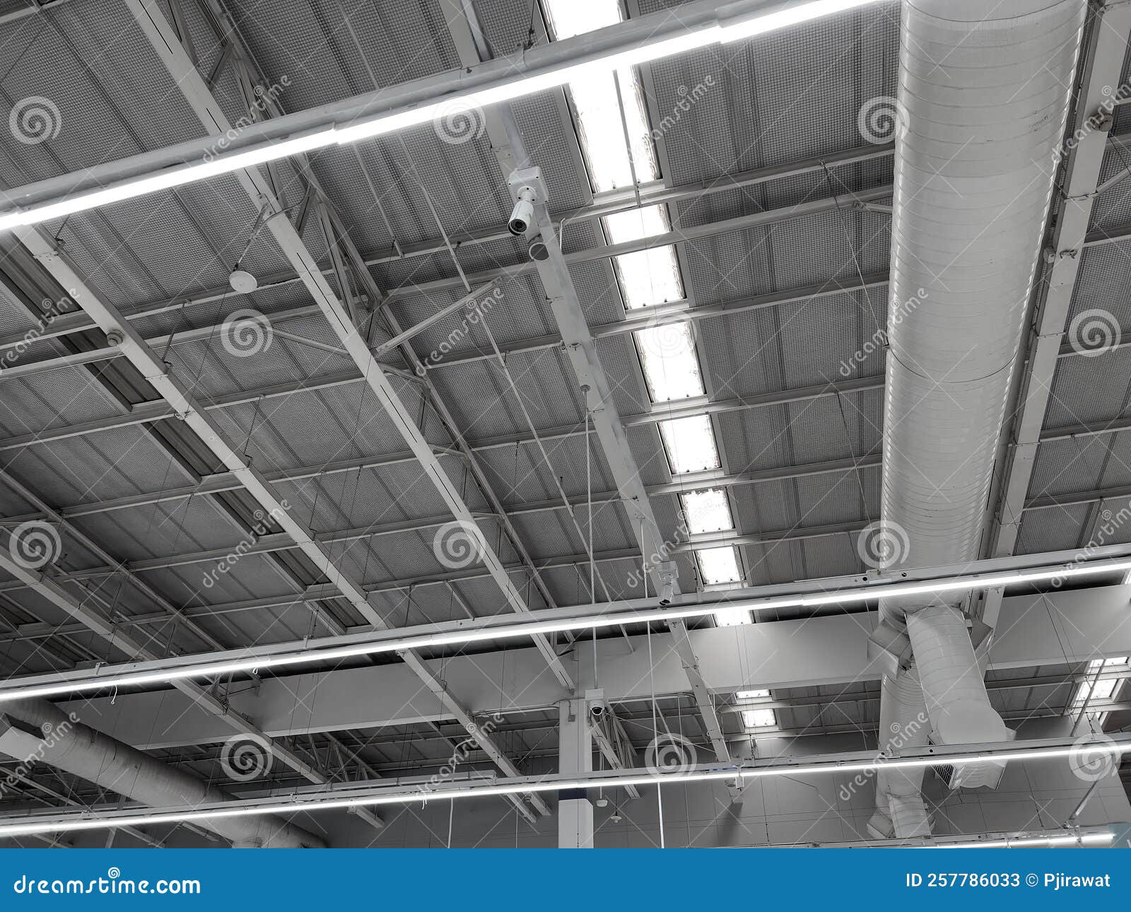 Ventilation Cooling Pipe Systems Under the Ceiling in an Industrial ...