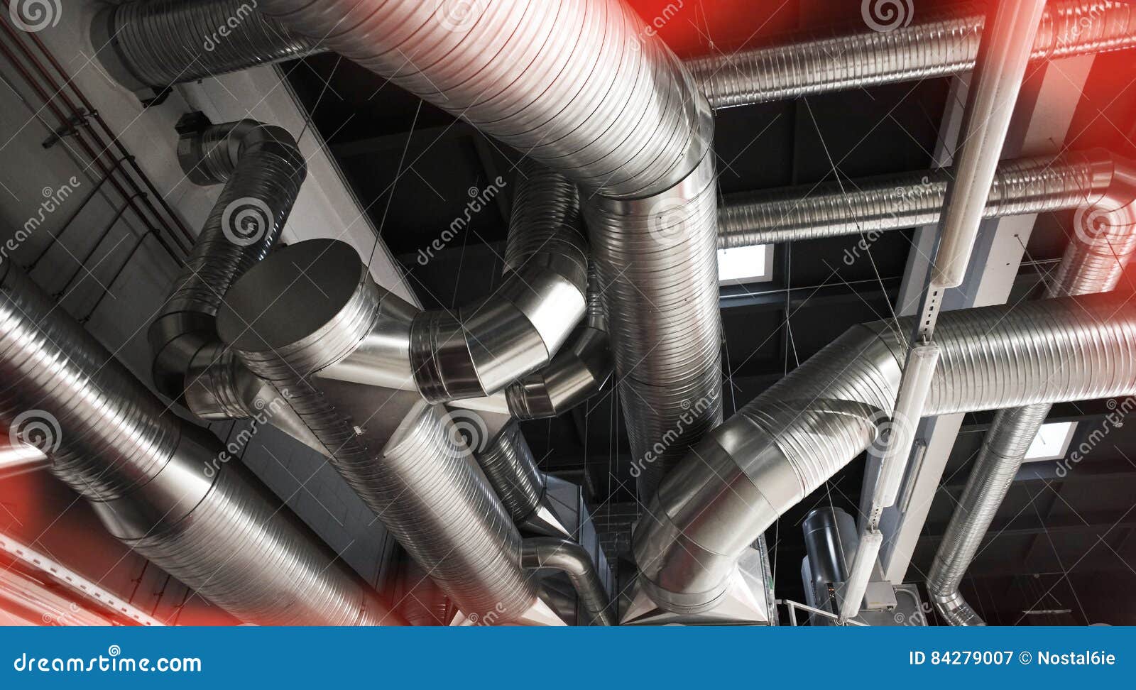 Ventilation Ducts of an Air Condition Stock Image - Image of zinc ...