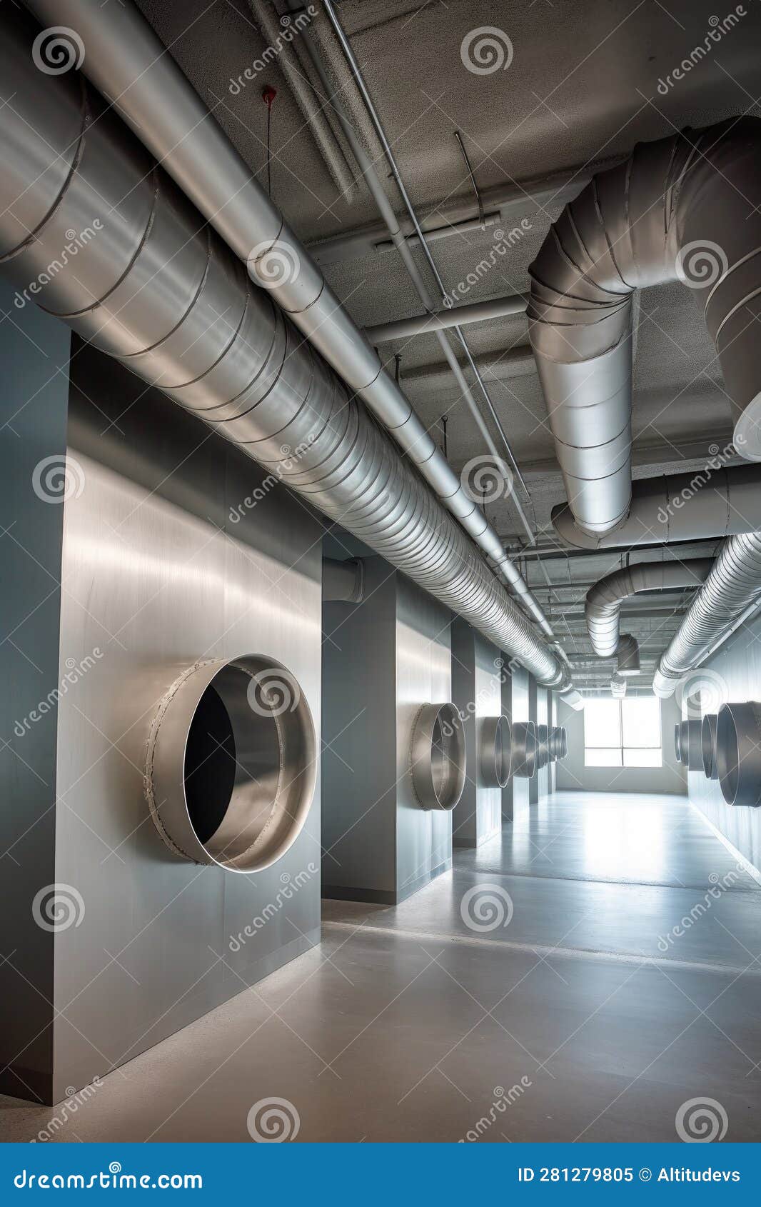 Ventilation Ducts in a Newly Constructed Building Stock Image - Image ...