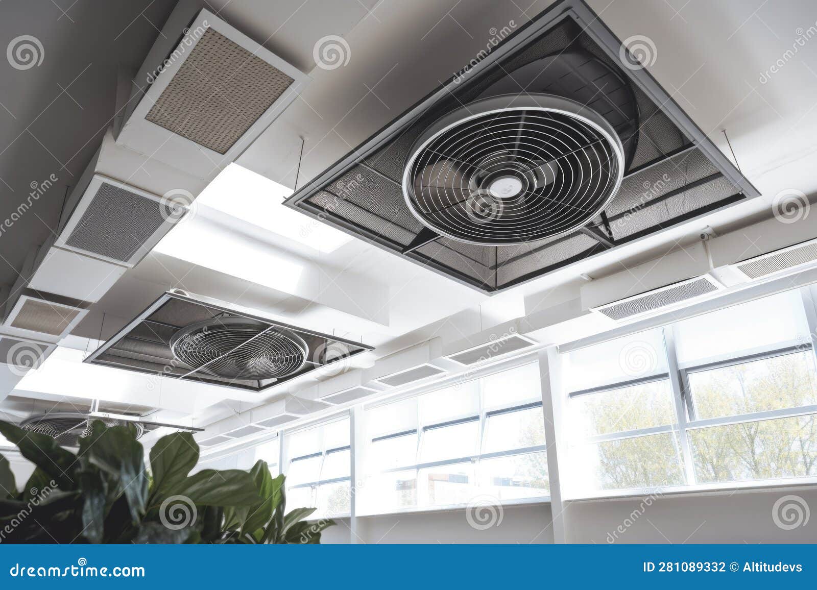Ventilation and Exhaust System, with the Fan in Motion, Bringing Fresh ...