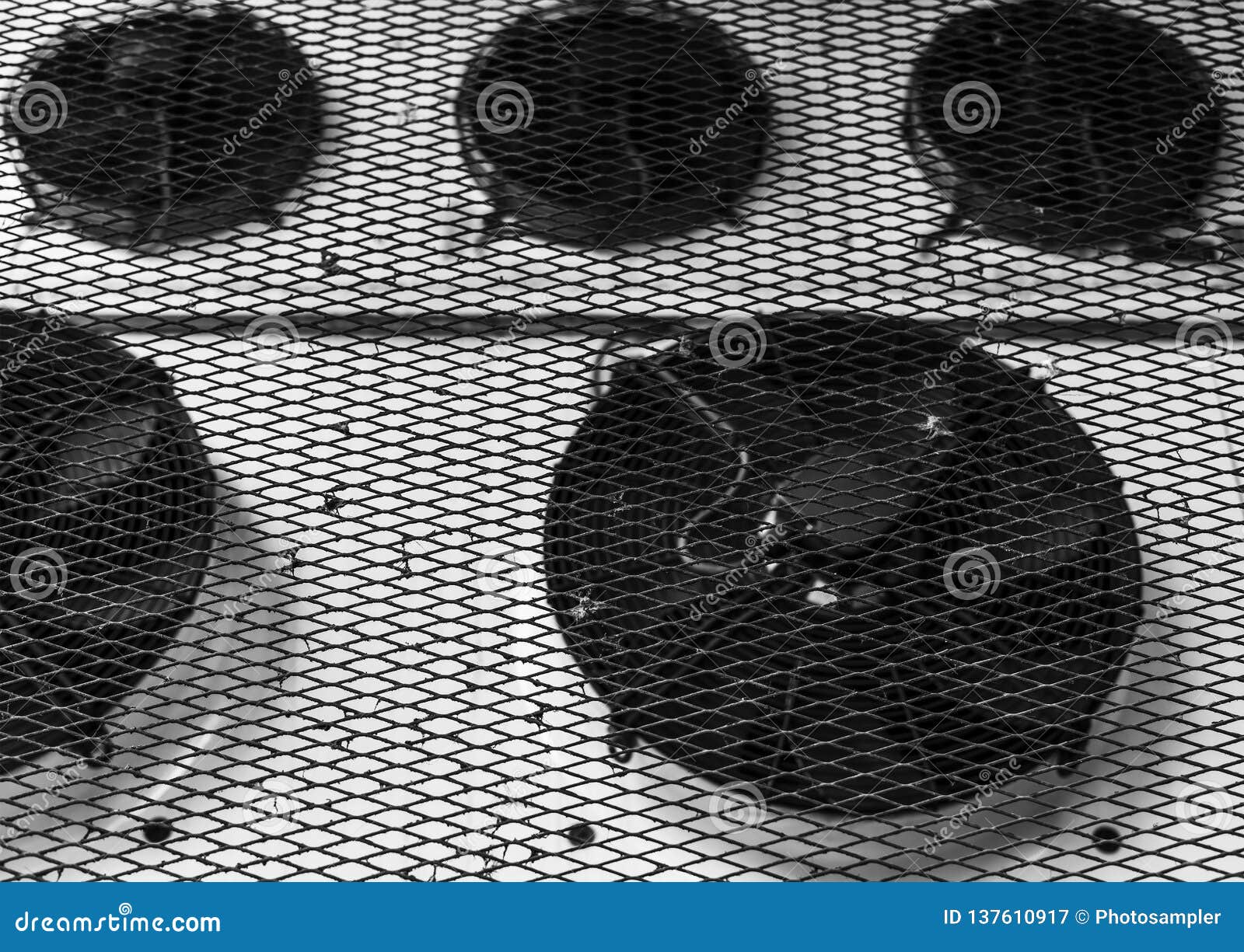 Ventilation Fans Under Protective Metal Mesh Stock Image - Image of ...