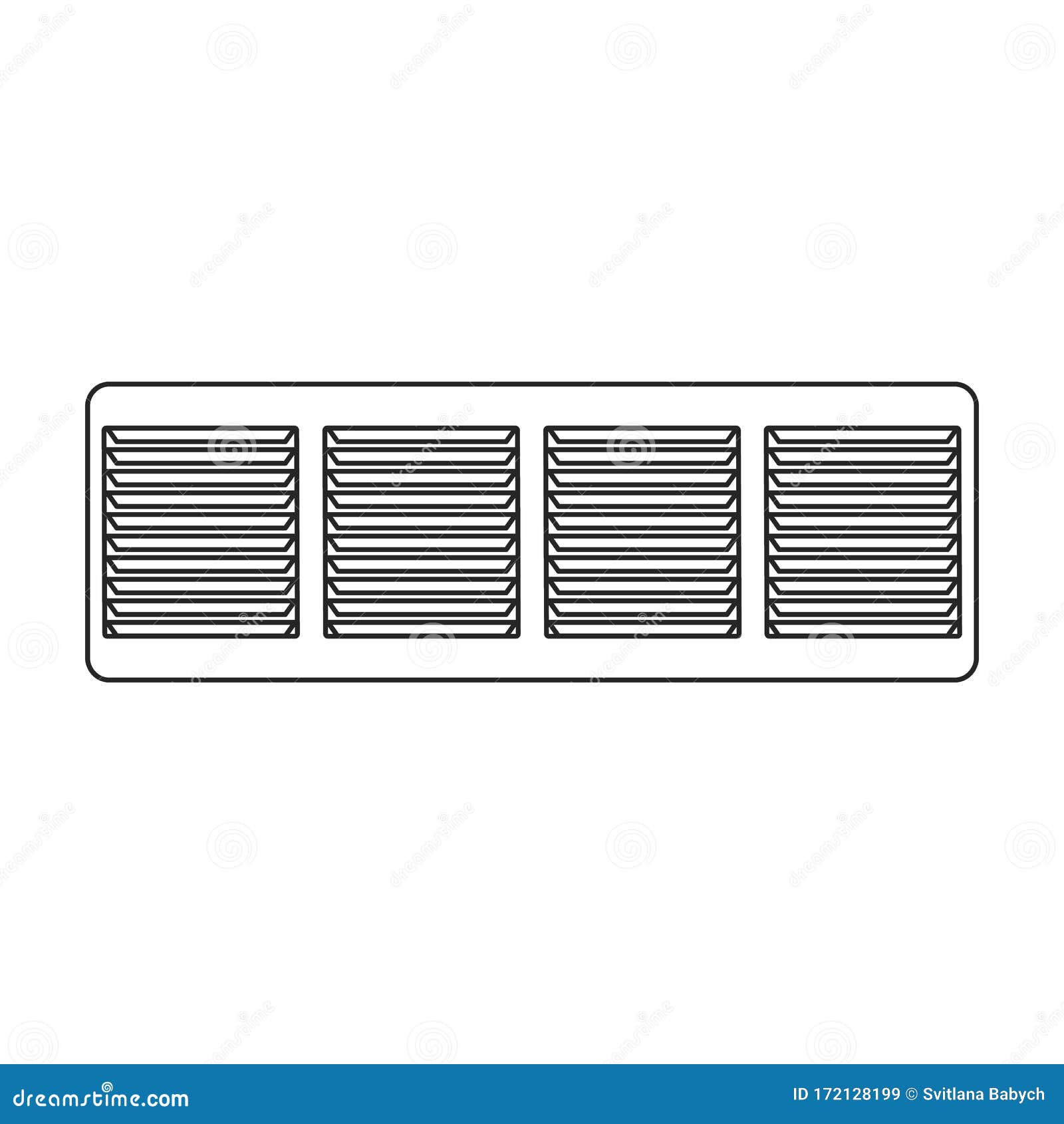 Ventilation Grate Vector Icon.Outline,line Vector Icon Isolated on ...
