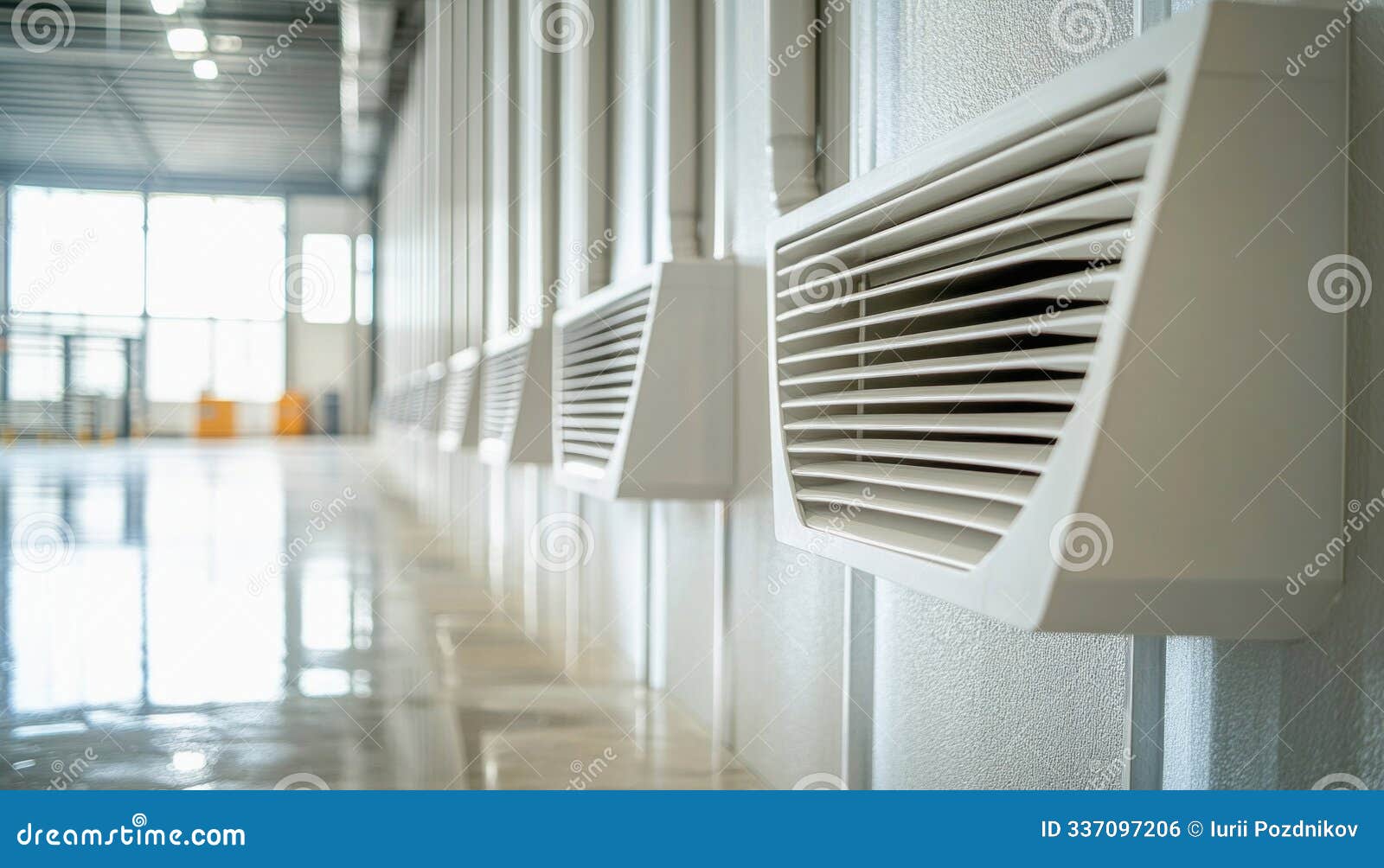 Ventilation Grilles System Covering Wall in Modern Building Stock Photo ...