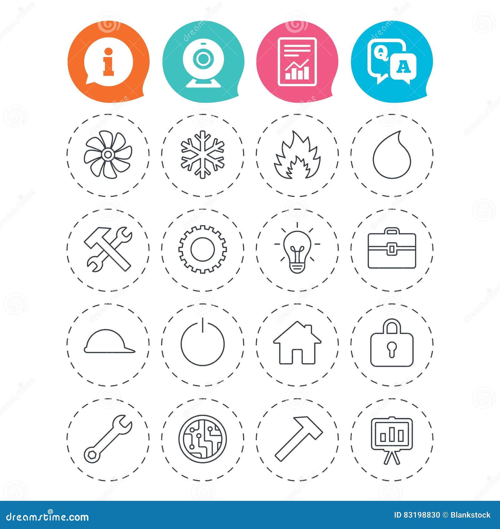 Ventilation, Heat And Air Conditioning Icons. Vector Illustration ... Ventilation, Heat And Air Conditioning Icons. Vector Illustration ...
