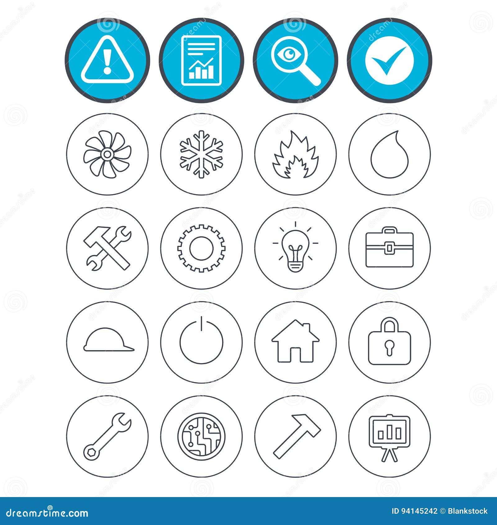 Ventilation, Heat And Air Conditioning Icons. Vector Illustration ... Ventilation, Heat And Air Conditioning Icons. Vector Illustration ...