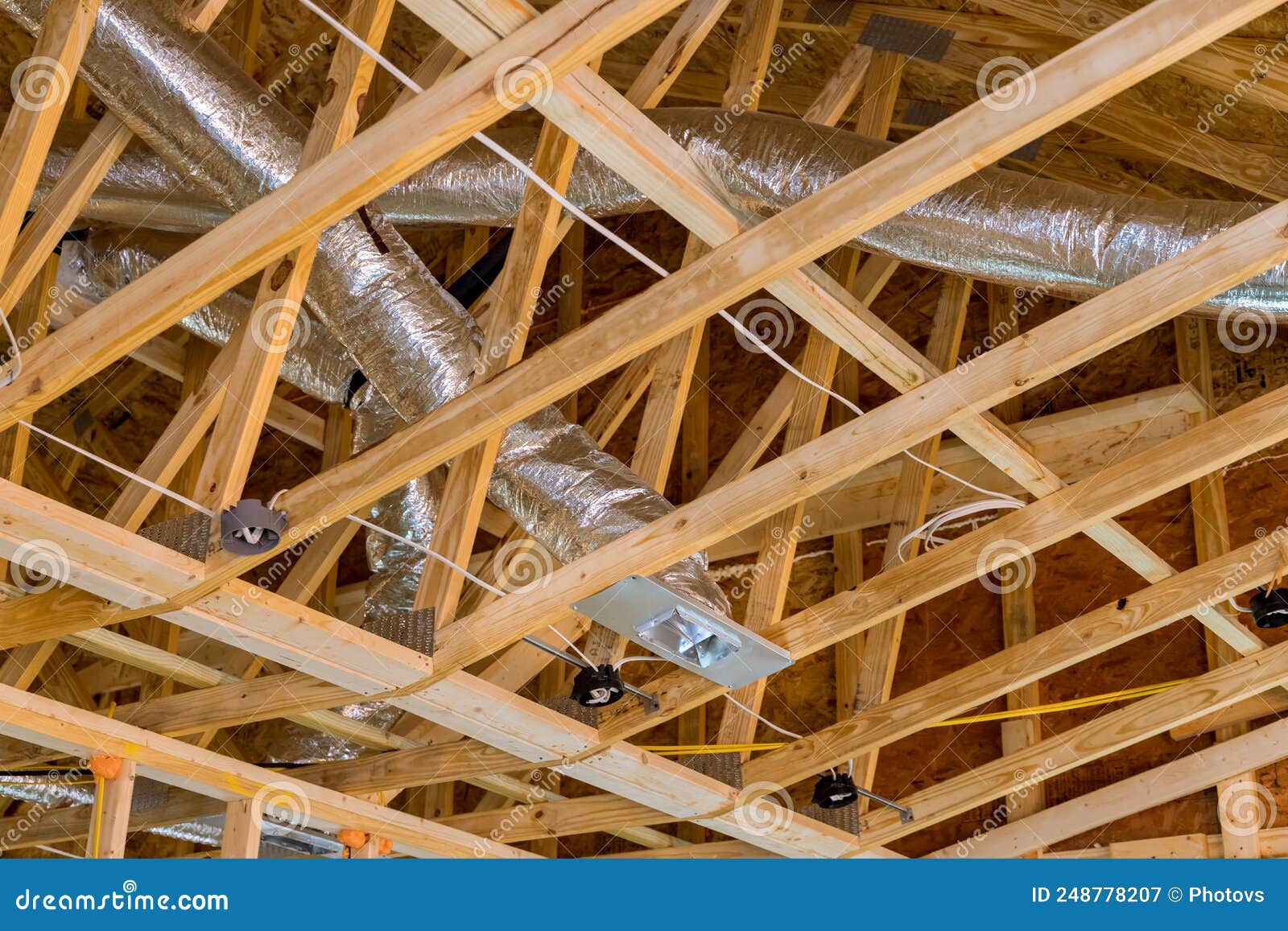 Ventilation Installing New Air Vent System of Residential House Stock ...