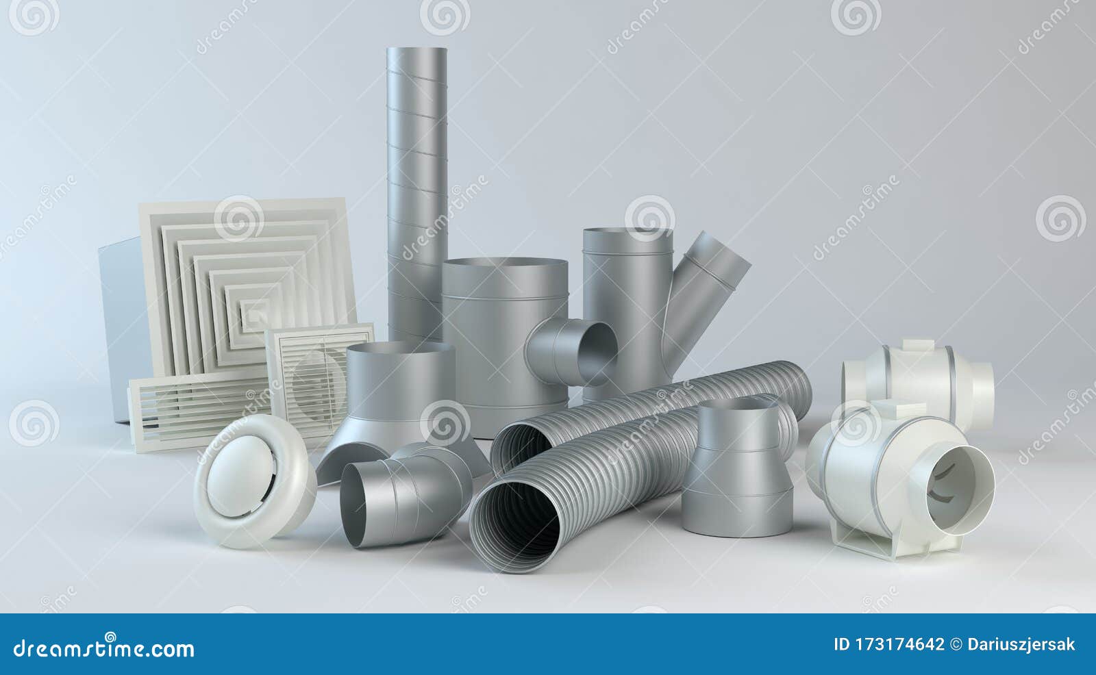 Ventilation Ducts Of Multistory Building, Detailed Architectural ...